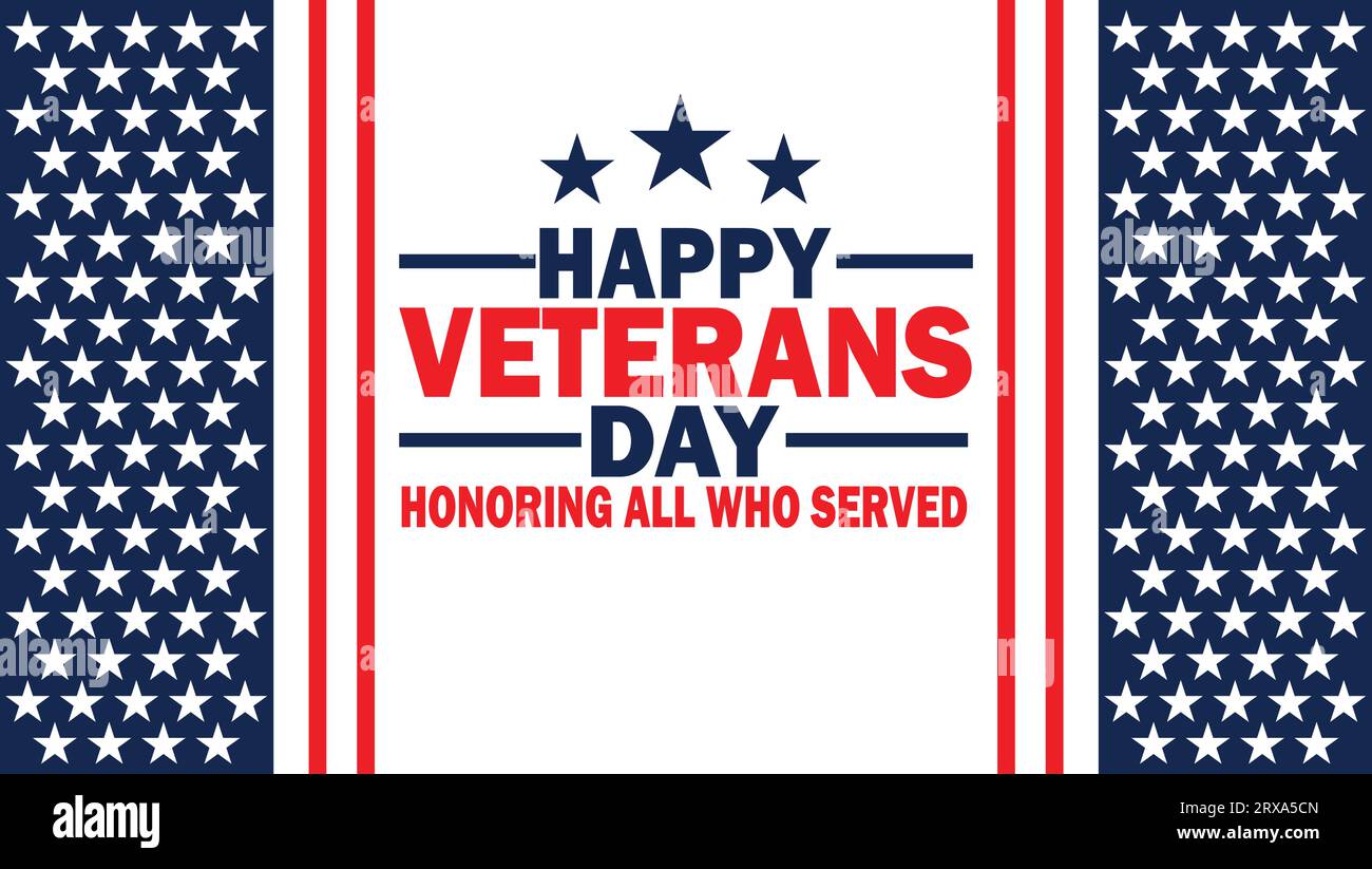 Happy Veterans Day isolated on white. American holiday banner. Easy to ...