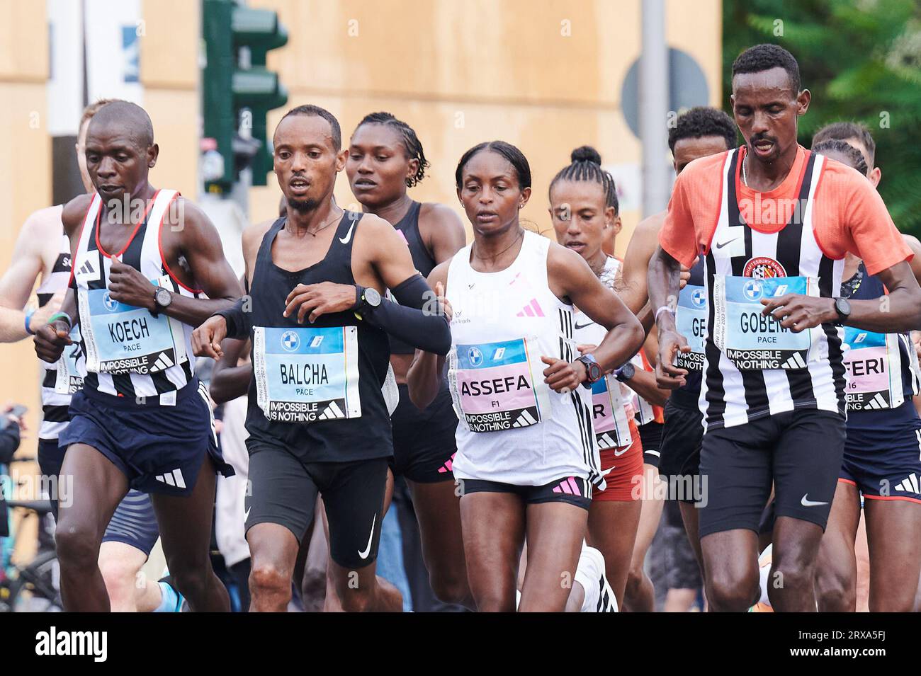 Berlin, Germany. 24th Sep, 2023. Tigst Assefa (front 3rd from left ...