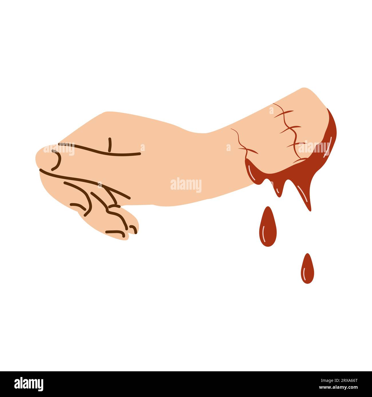 Scary Halloween dish. Zombie menu. Terrible food. Bloody severed hand ...