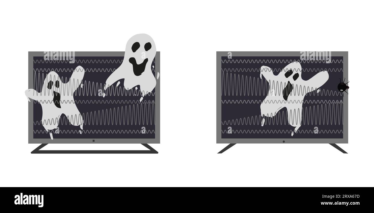 Tv waves background, no signal. Ghost concept. Horror themed scene ...