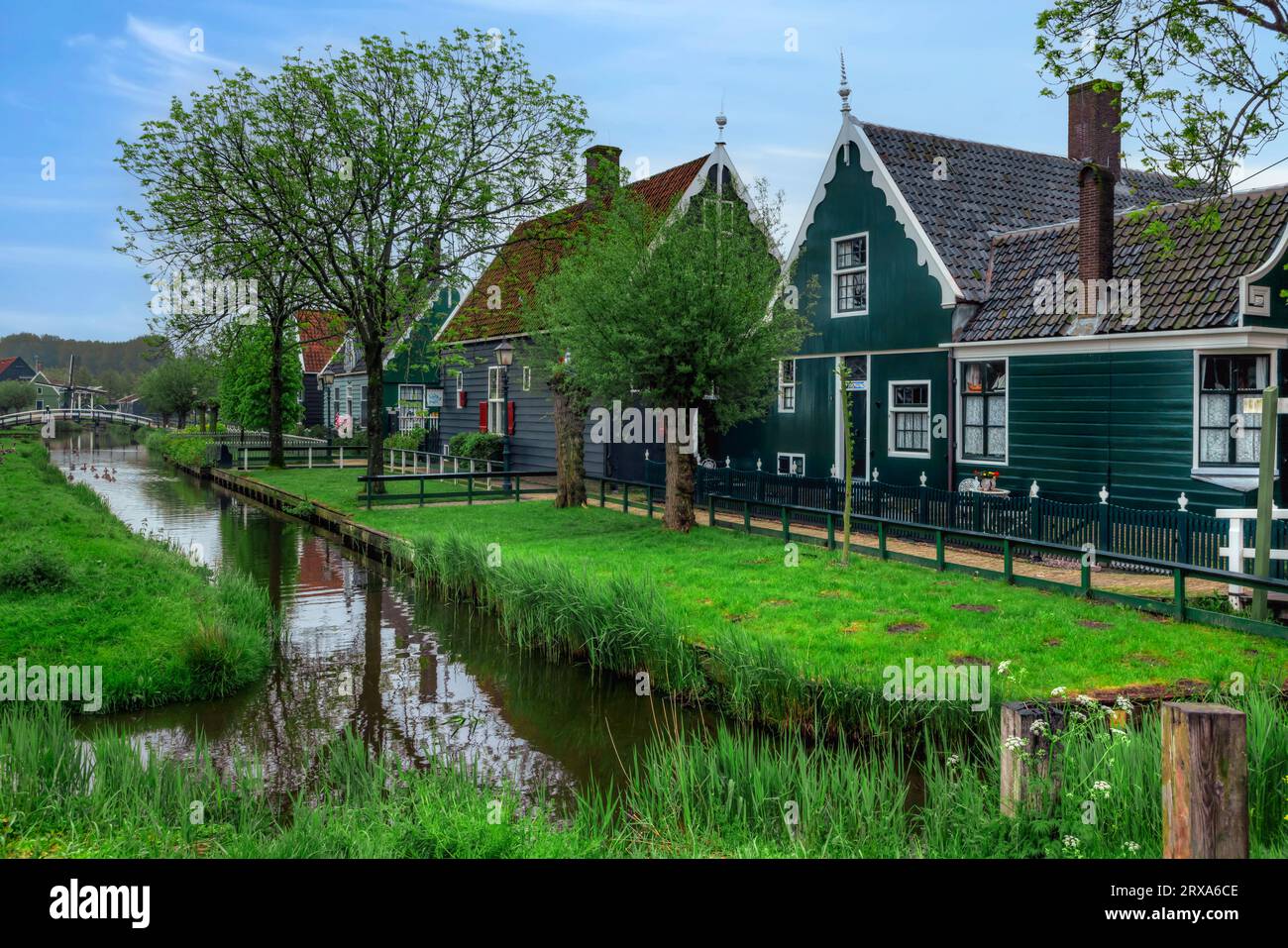 Traditional Dutch village of Zaanse Schans in North Holland ...