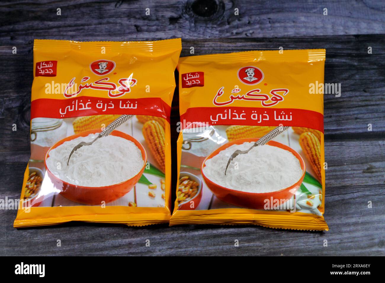 Cairo, Egypt, September 11 2023: Corn starch powder from Cook's food ...