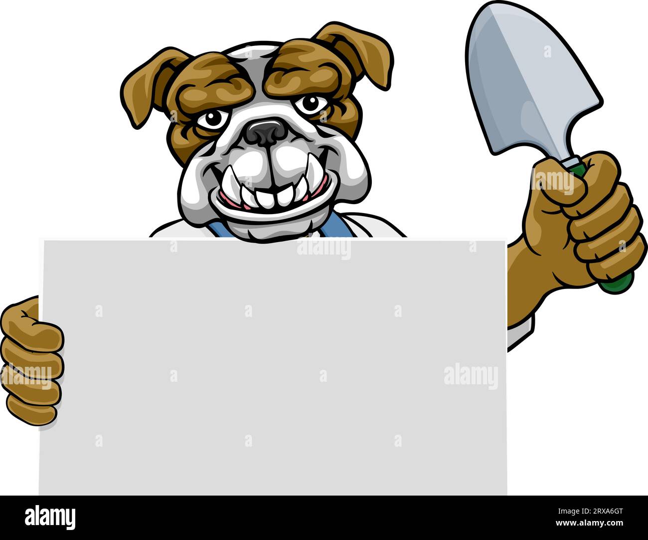 Gardener Tool Farmer Bulldog Dog Cartoon Mascot Stock Vector Image ...