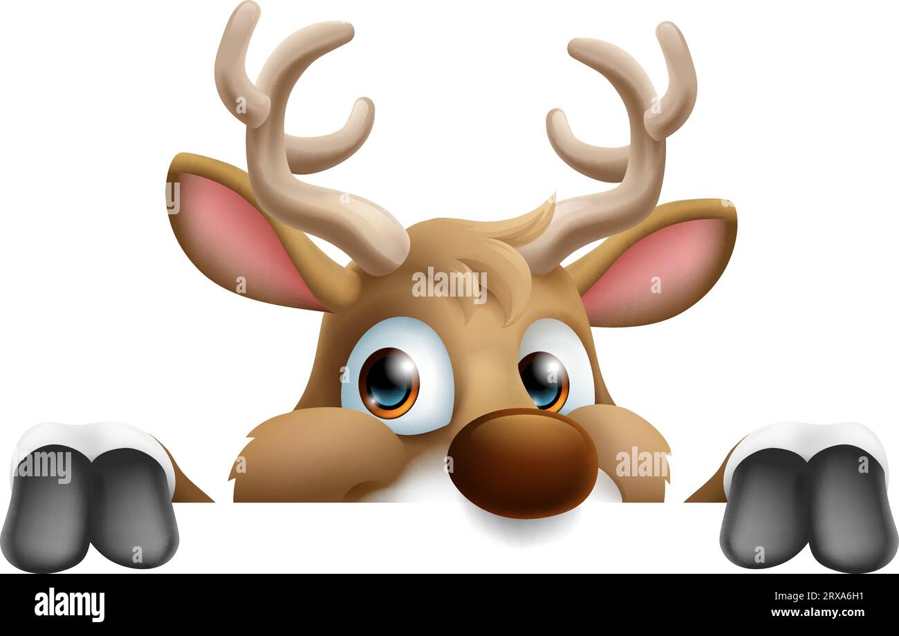 Cartoon Santa Claus Father Christmas Reindeer Sign Stock Vector Image ...