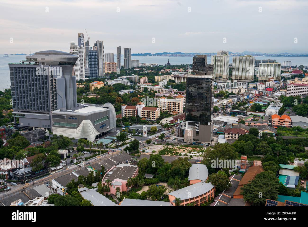 View to the City, Streets and Traffic of Naklua in Pattaya District ...