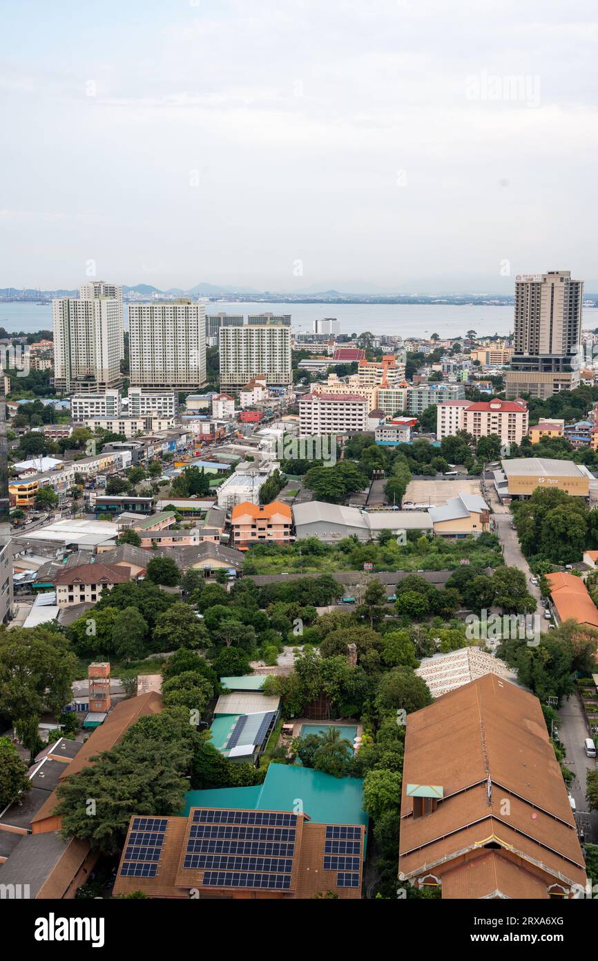 View to the City, Streets and Traffic of Naklua in Pattaya District ...