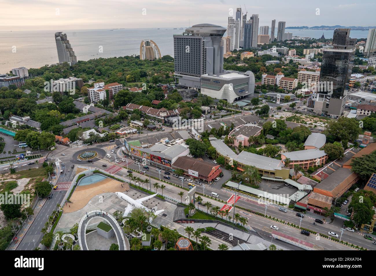 View to the City, Streets and Traffic of Naklua in Pattaya District ...