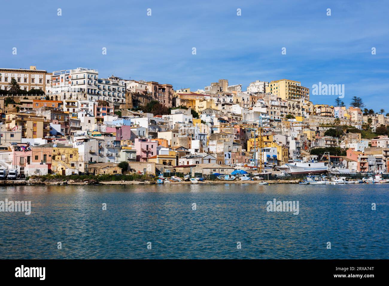 The harbour of the old town of Sciacca in Sicily, Italy Stock Photo - Alamy