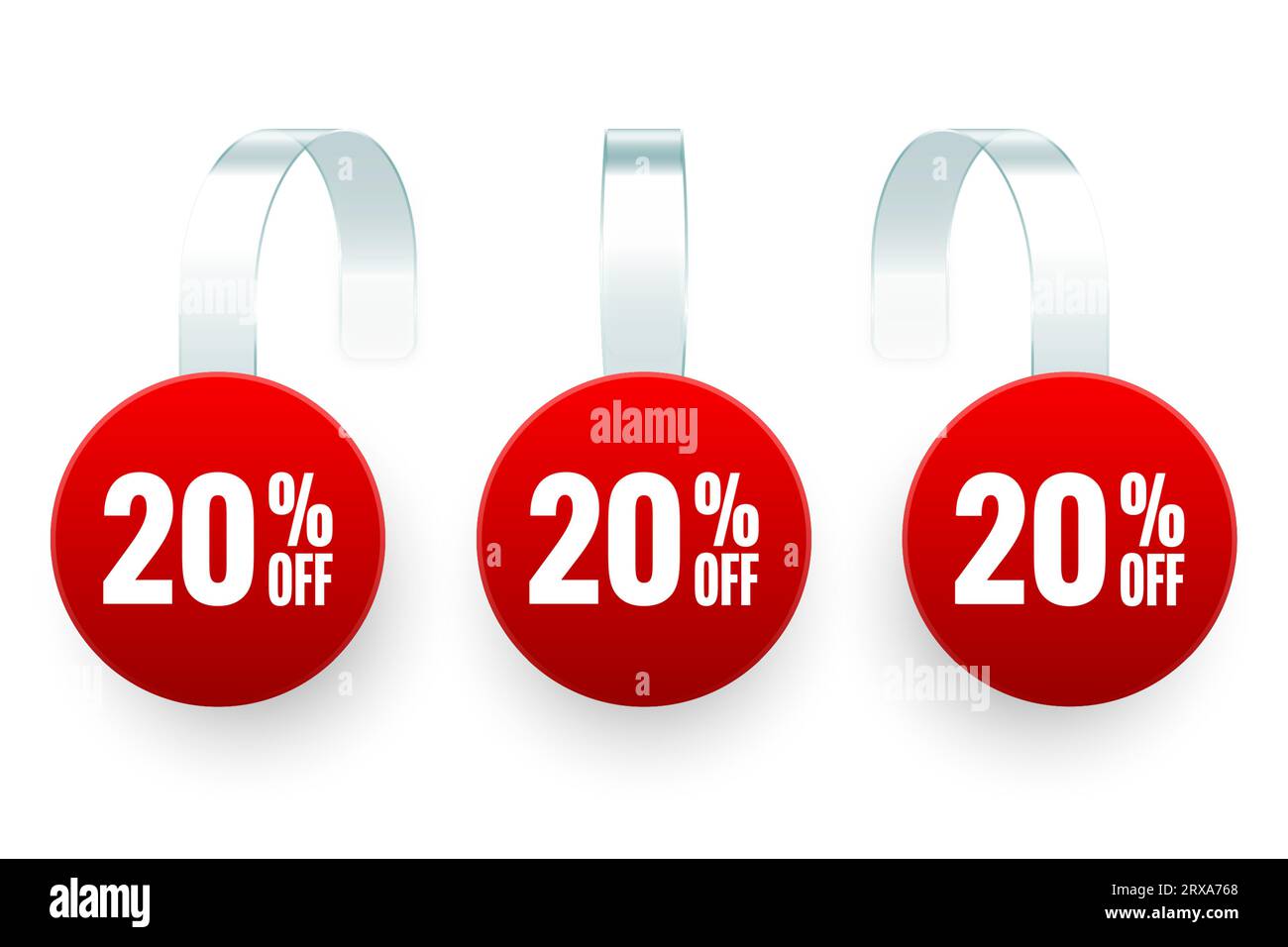 Supermarket promotional wobblers. Realistic red wobbler template for ...