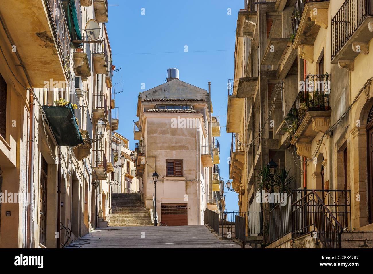The ancient town of Salemi on the island of Sicily, Italy Stock Photo ...