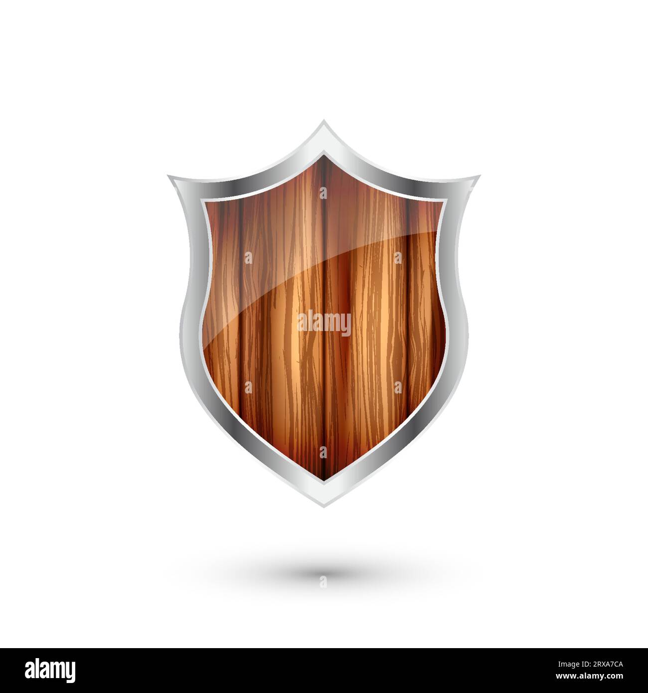Wooden vintage shield icon. Black heraldic shield. Protection and ...