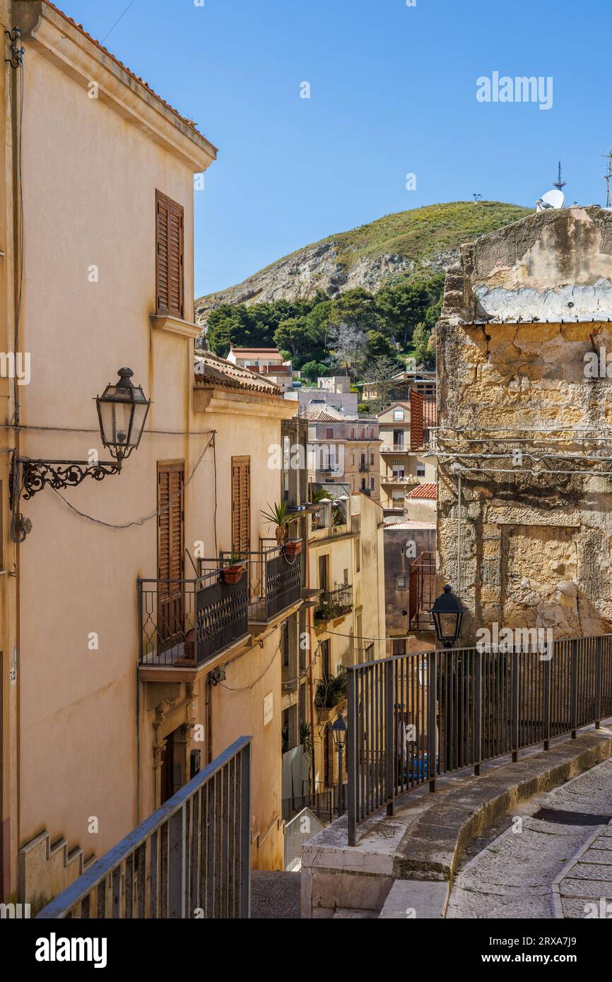 The ancient town of Salemi on the island of Sicily, Italy Stock Photo ...