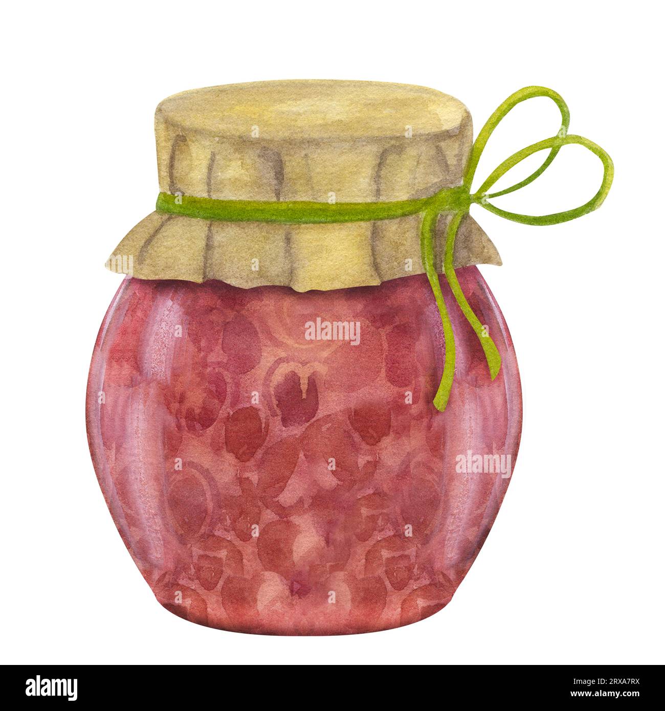 Handmade rustic jam jar. Rosehip, strawberry, raspberry. Dessert ...