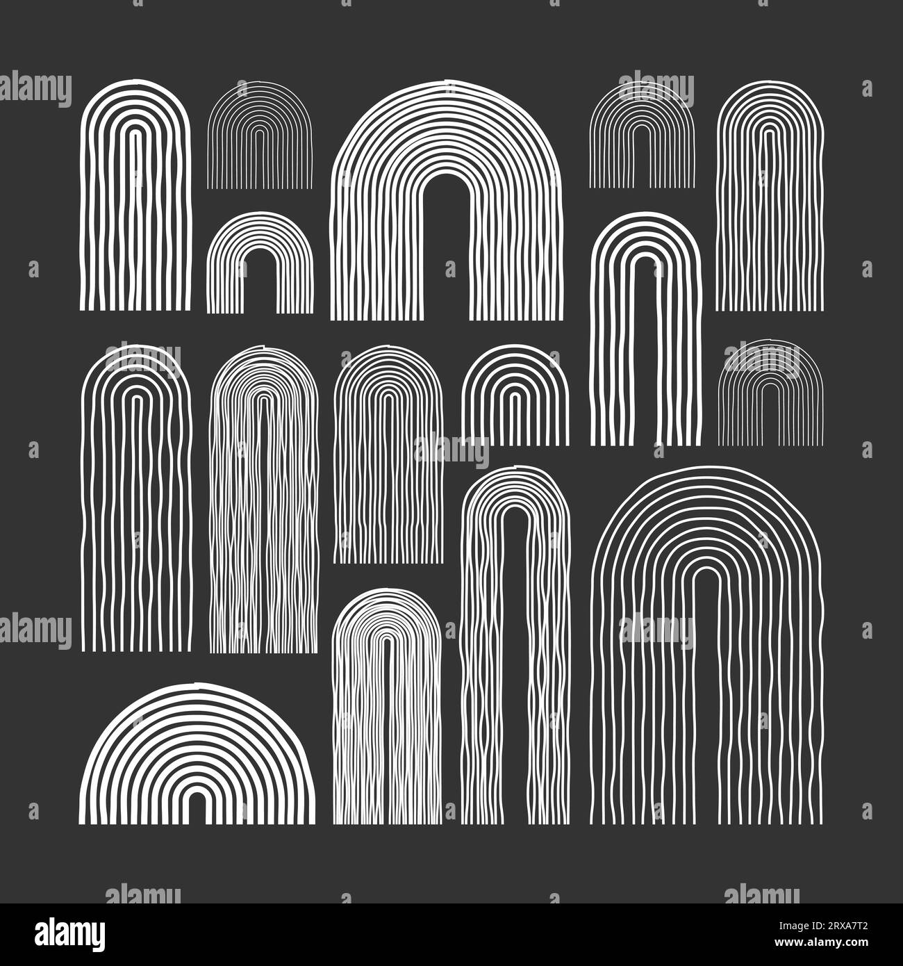 Mid century arch elements, modern geometric shapes. Contemporary design ...