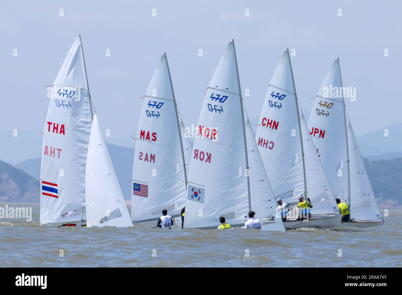 Ningbo, China's Zhejiang Province. 24th Sep, 2023. Sailors compete ...