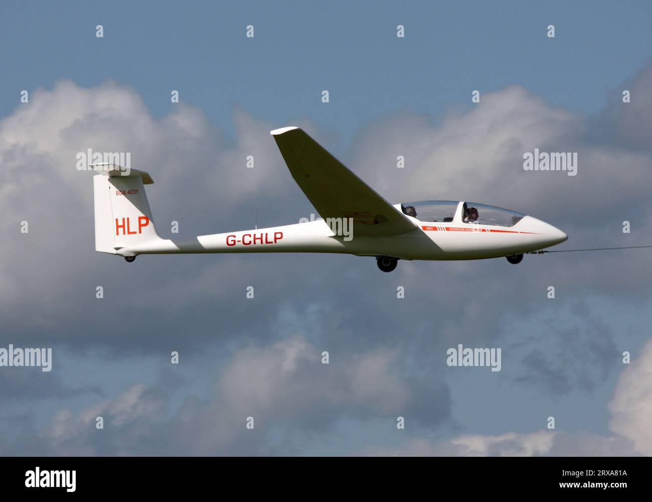 A Schleicher ASK-21 glider at Parham airfield Storrington West Sussex ...