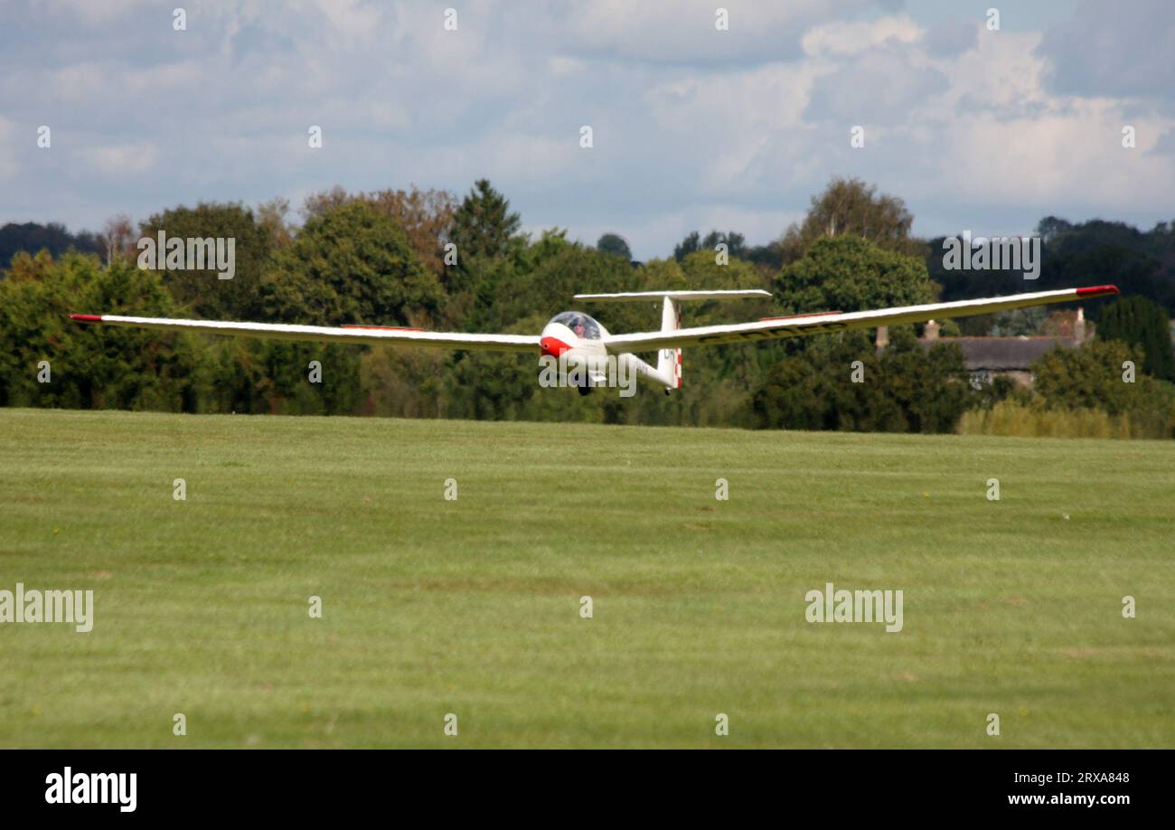 A Grob G102 Astir CS glider landing at Parham airfield Storrington West ...