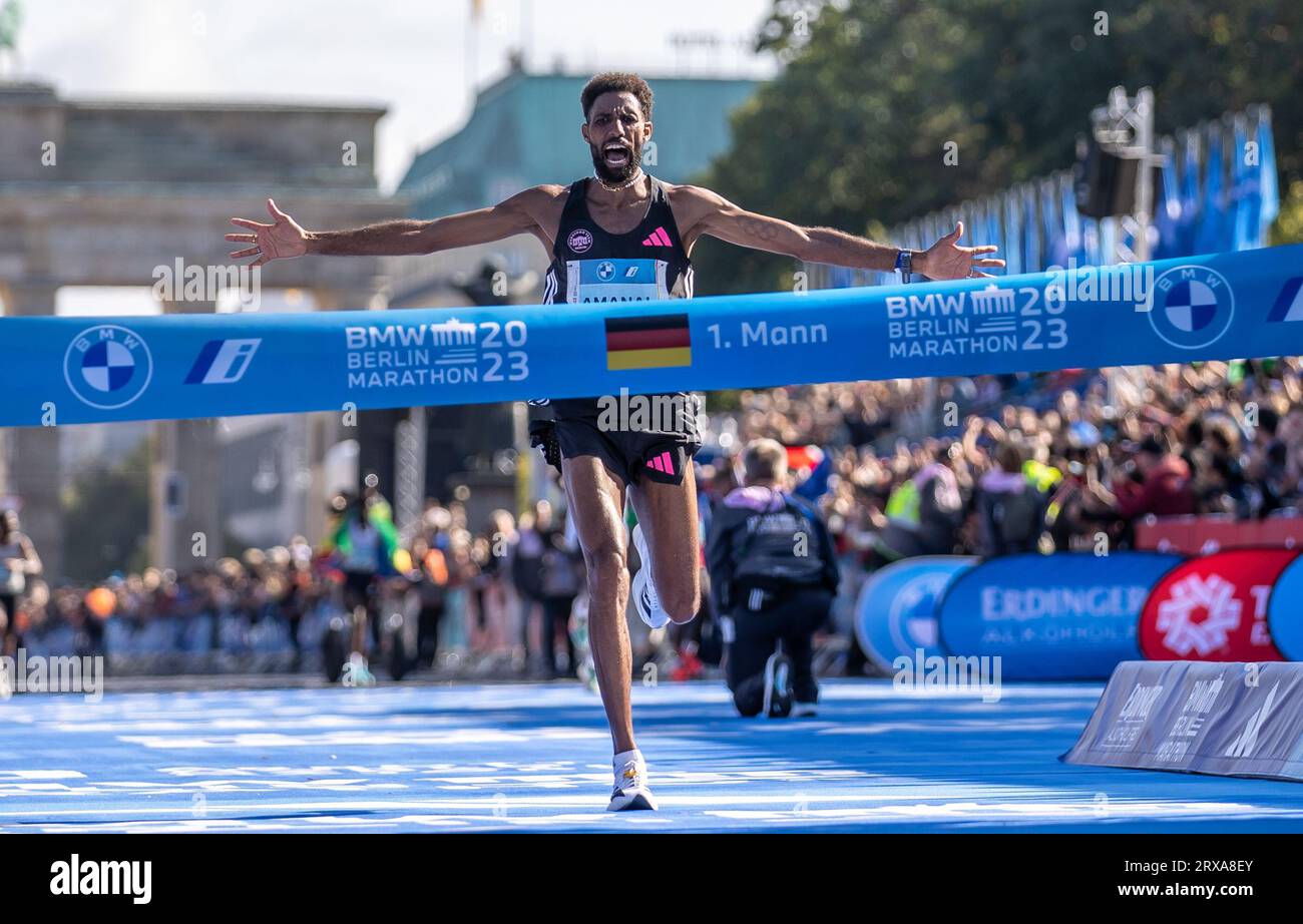 Berlin, Germany. 24th Sep, 2023. Athletics: Berlin Marathon. Amanal ...