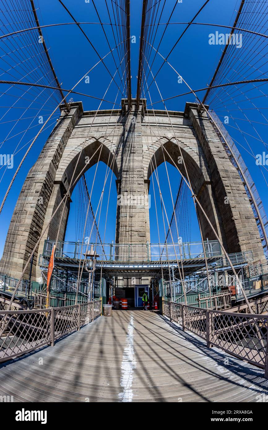 USA, New York, New York City, Brooklyn, DUMBO, View of one of the ...