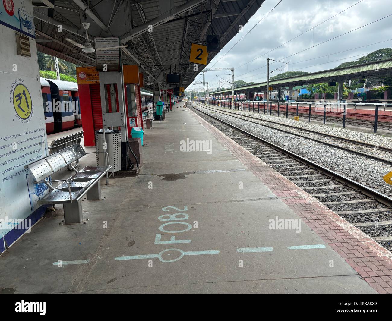 Scenes of trains coming and exteriors of bangalore cantonment railway ...