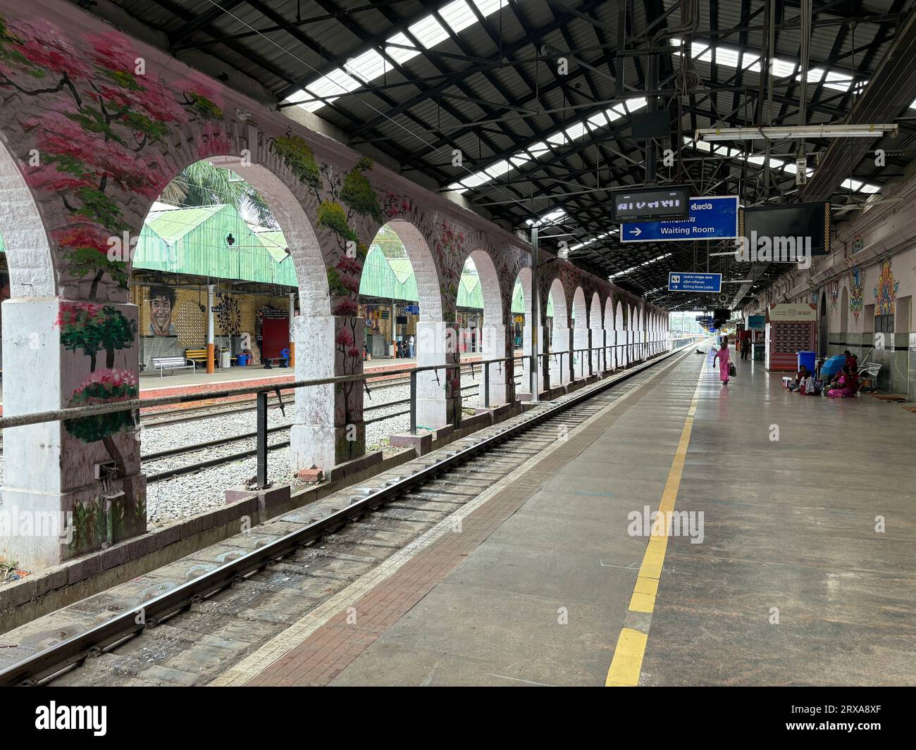 Scenes of trains coming and exteriors of bangalore cantonment railway ...