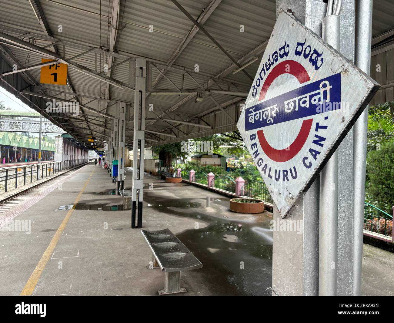 Scenes of trains coming and exteriors of bangalore cantonment railway ...