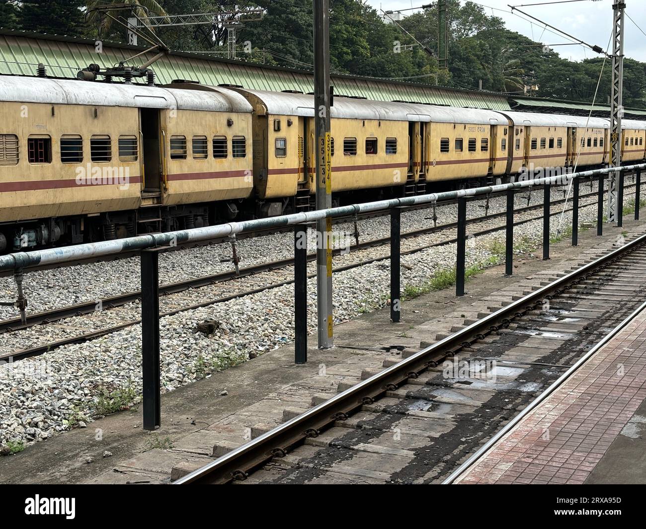 Scenes of trains coming and exteriors of bangalore cantonment railway ...