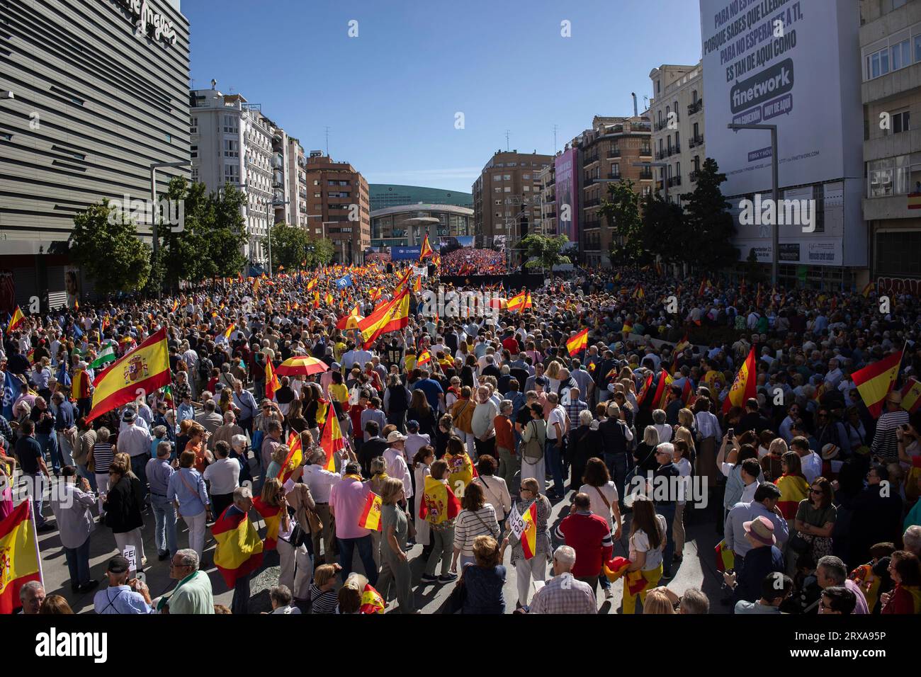Crowd of supporters during the demonstration organized by the PP on ...