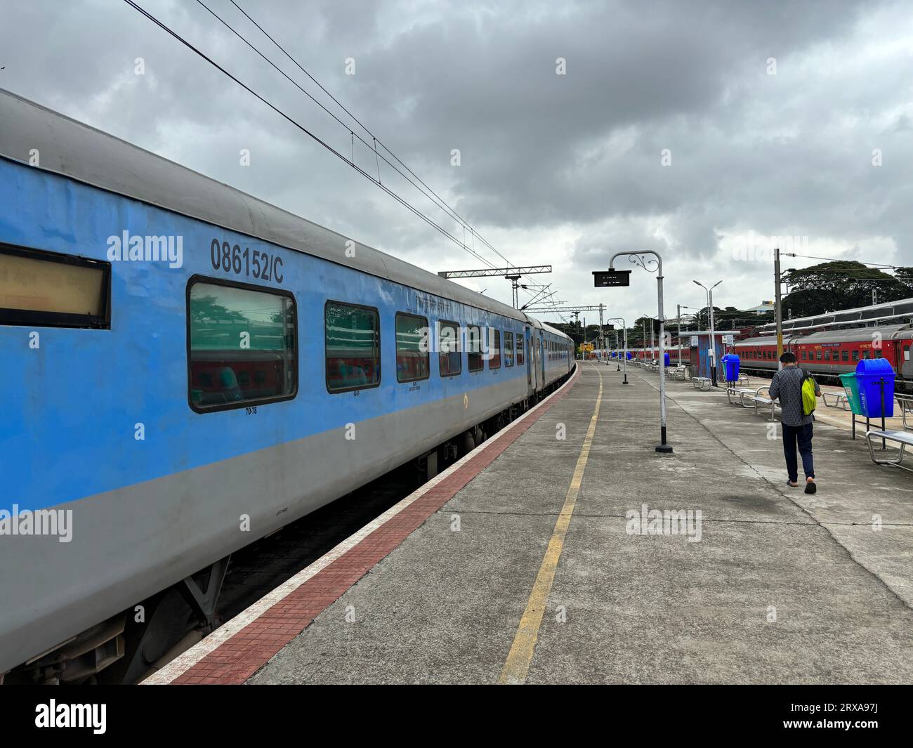 Scenes of trains coming and exteriors of bangalore cantonment railway ...