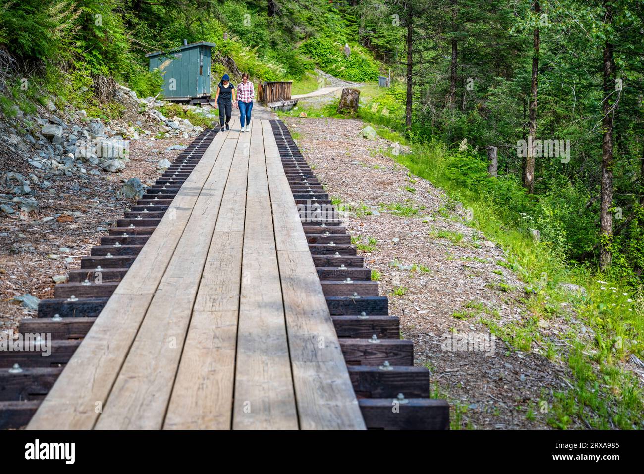 The Gold Creek Flume Trail is a boardwalk trail built over a flume that ...