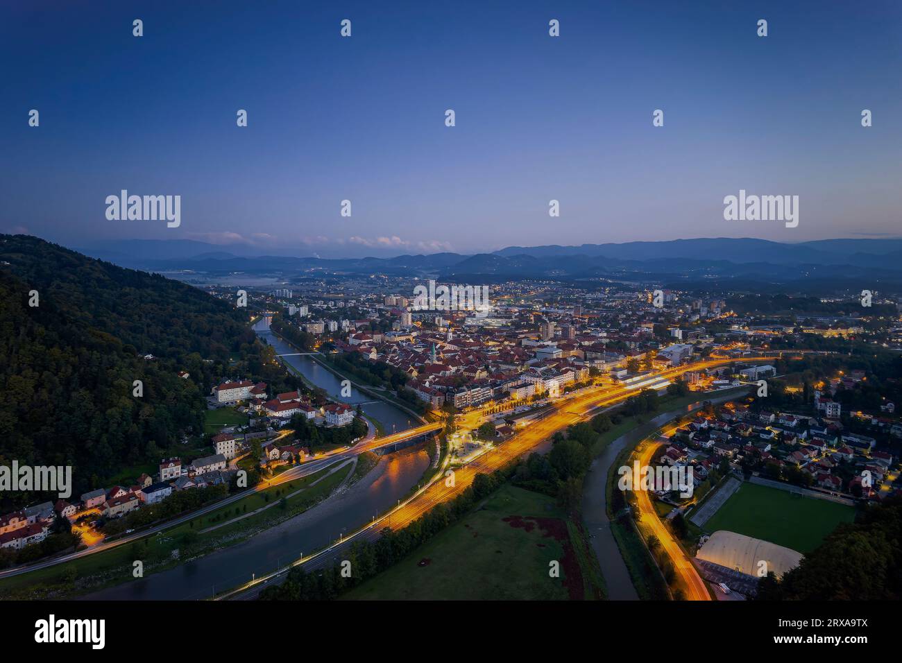 Misty lake with magic reflection Stock Photo - Alamy