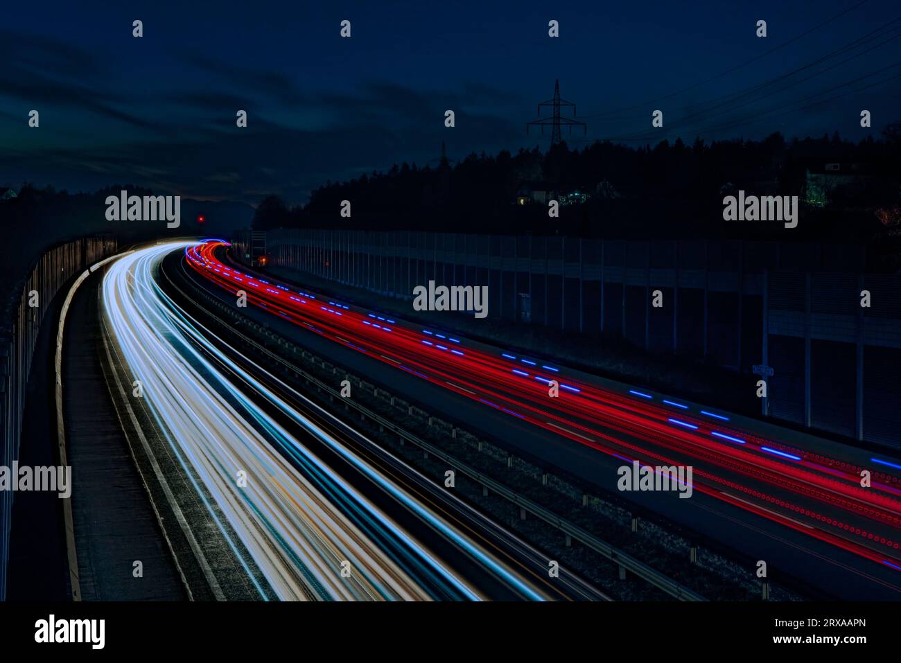 Light trails at a highway Stock Photo - Alamy
