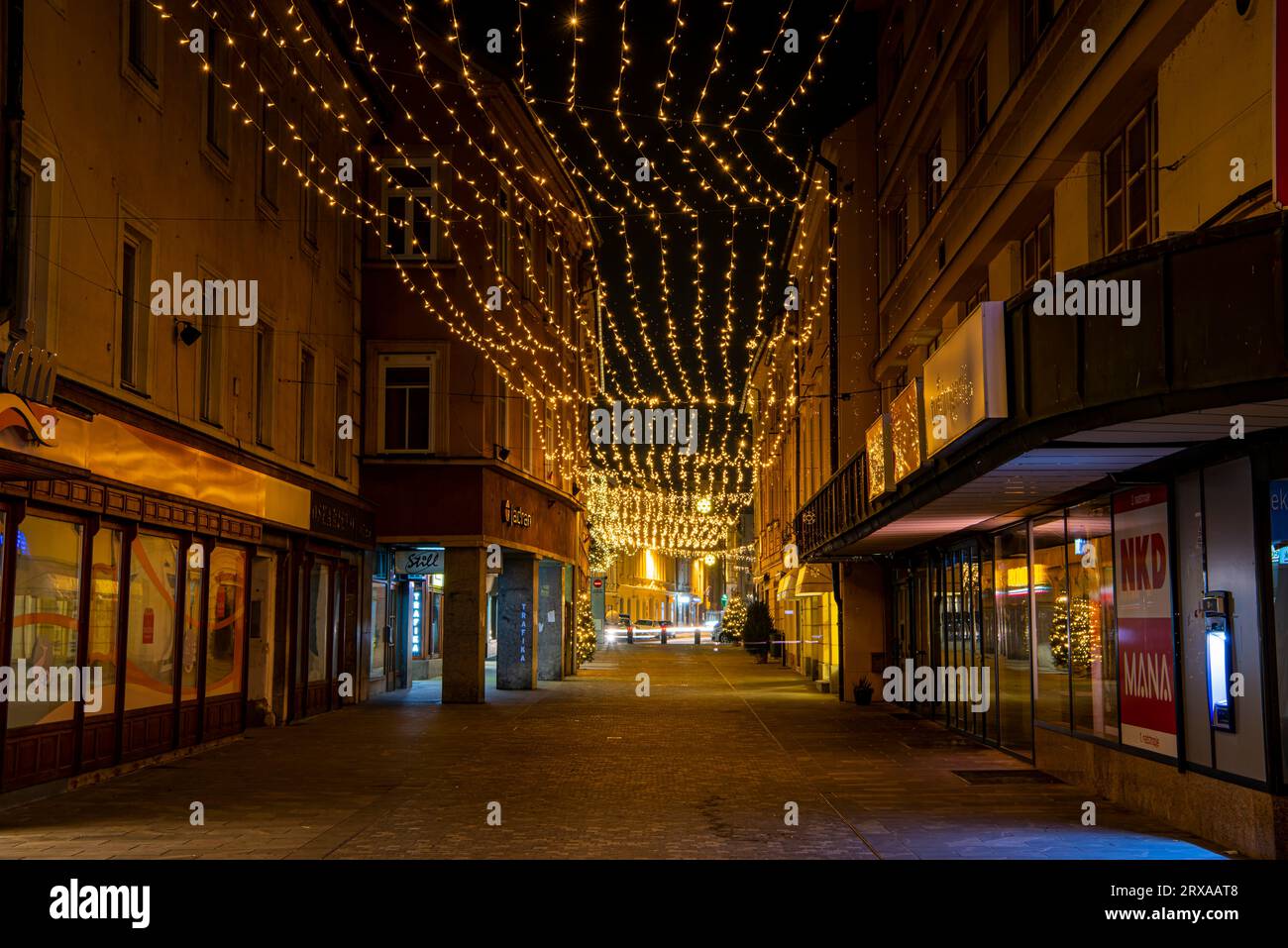 Christmas Celje by night Stock Photo - Alamy