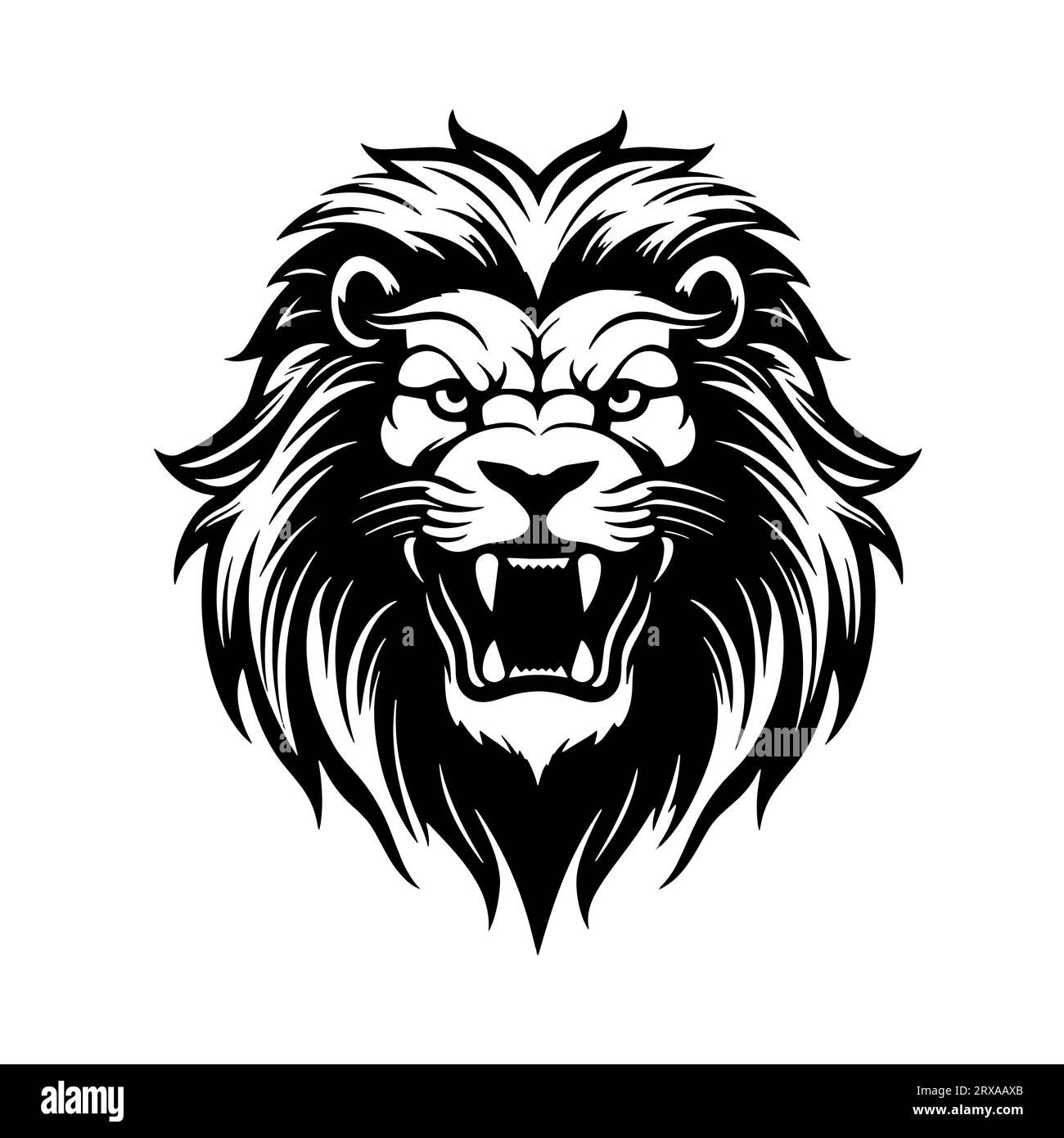 Angry lion head roaring, lion logo emblem. Angry lion vector ...