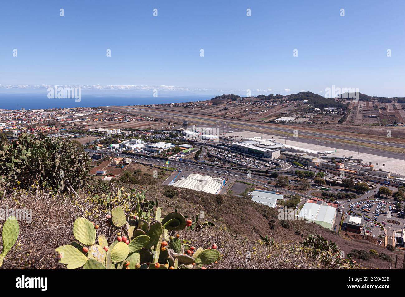 Bird's eye view of Los Rodeos airport (Tenerife island Stock Photo - Alamy