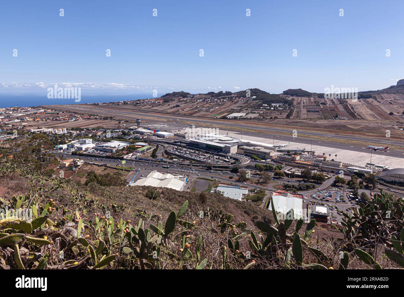 Bird's eye view of Los Rodeos airport (Tenerife island Stock Photo - Alamy