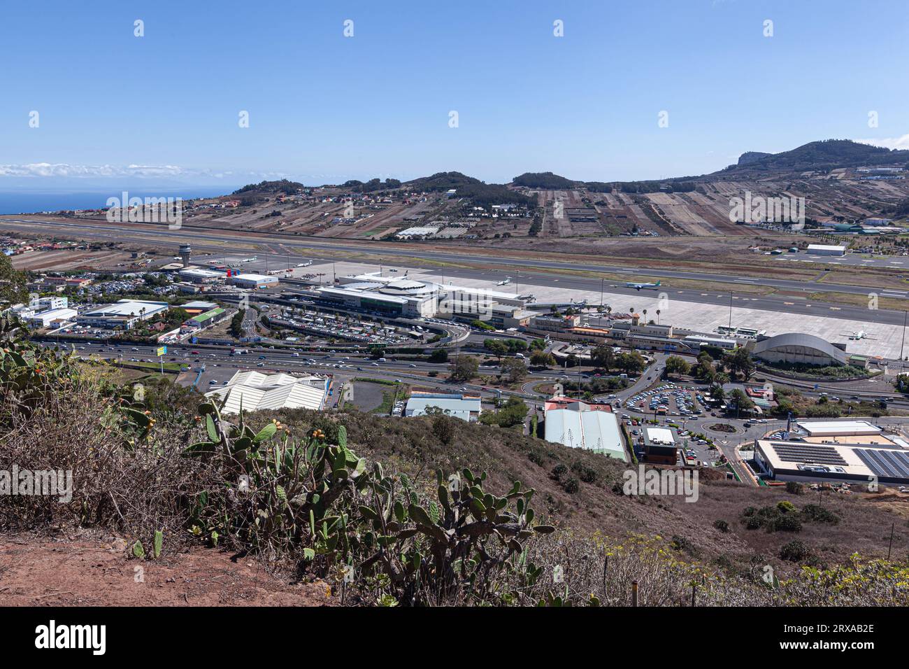 Bird's eye view of Los Rodeos airport (Tenerife island Stock Photo - Alamy