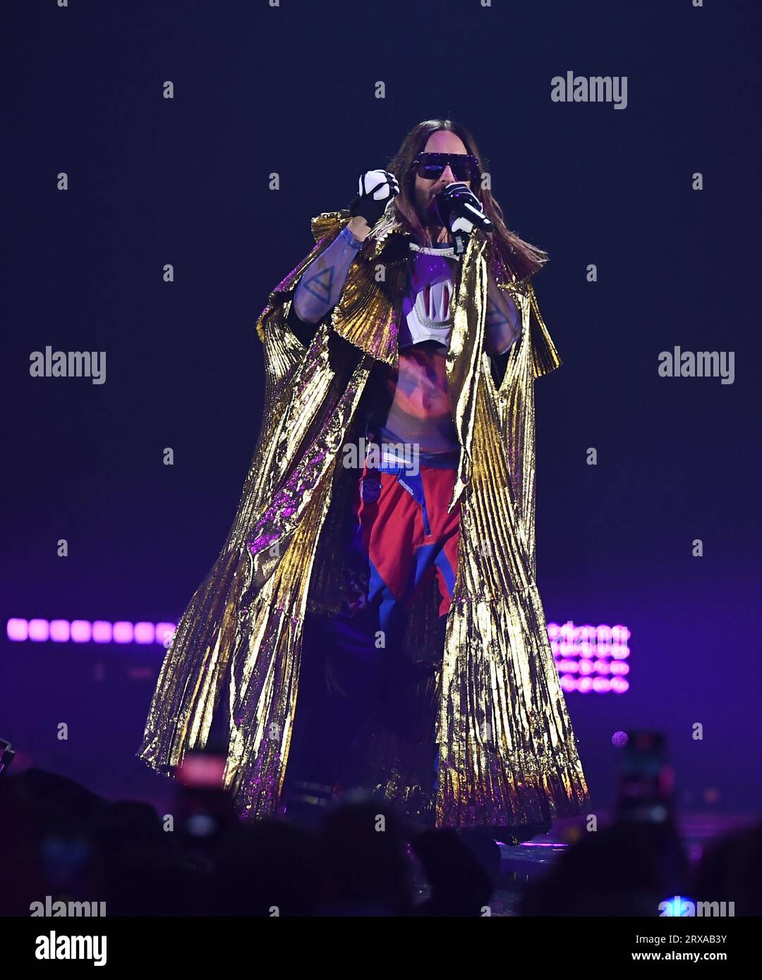 Las Vegas, USA. 23rd Sep, 2023. Jared Leto of Thirty Seconds to Mars ...