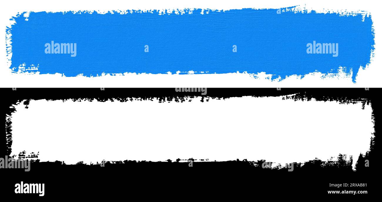 Light blue stroke of paint brush texture isolated on white background ...