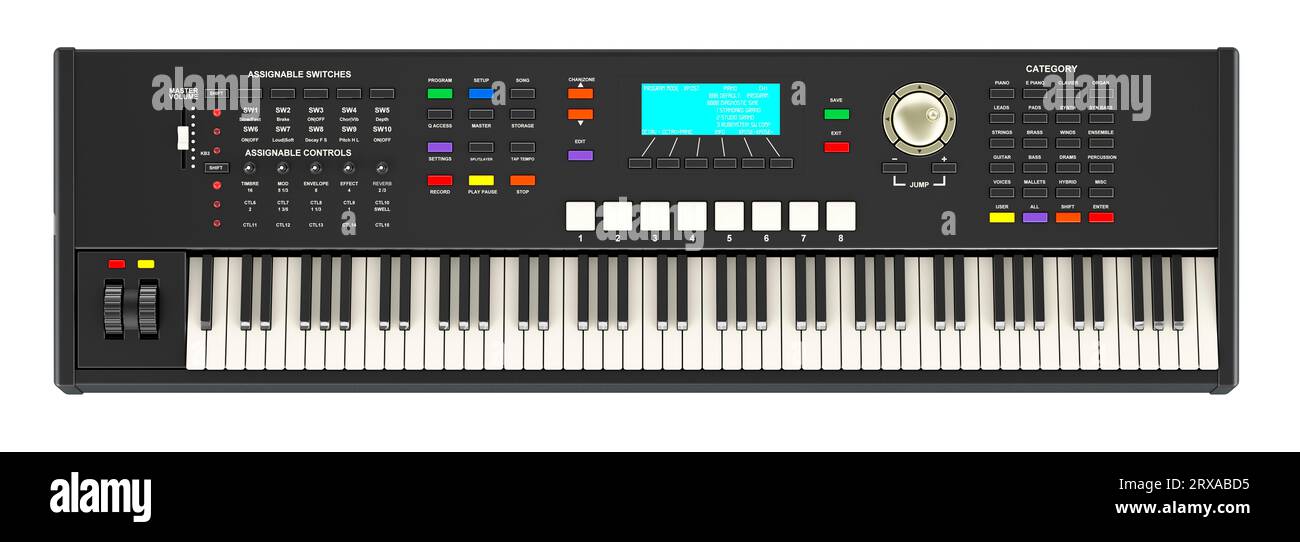 Electronic Digital Piano, Piano keyboard, Synthesizer, 3D rendering ...