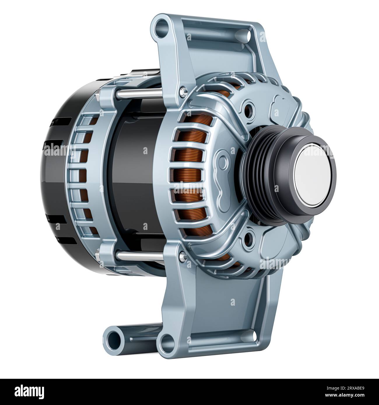 Starter, starter motor. 3D rendering isolated on white background Stock ...