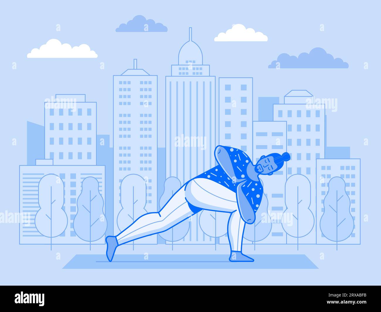 Yoga man blue Stock Vector Images - Alamy