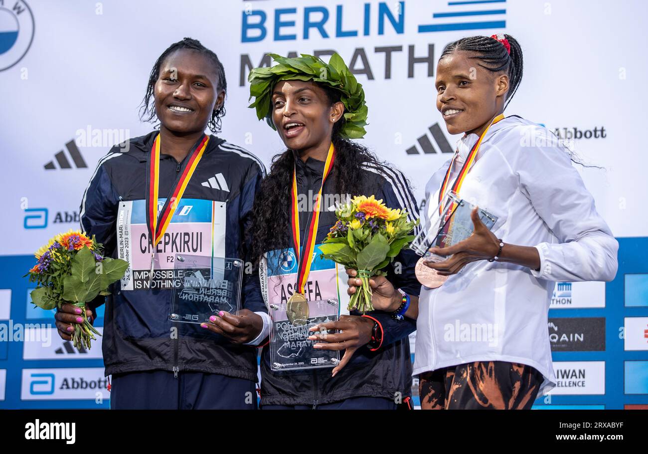Berlin, Germany. 24th Sep, 2023. Athletics: Berlin Marathon. Runner-up ...