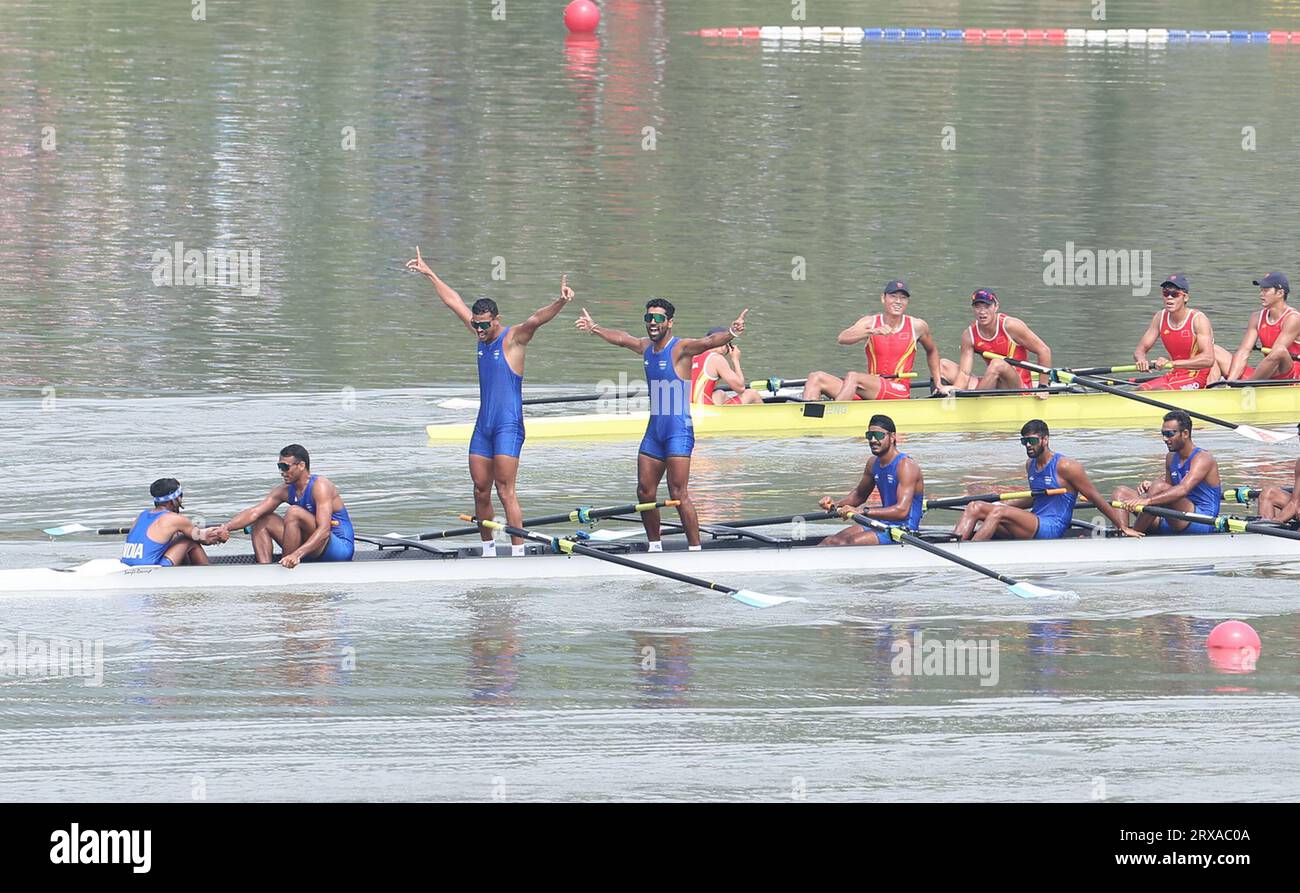 Hangzhou, China. 24th Sep, 2023. The Indian Rowing Men's Eight final A ...
