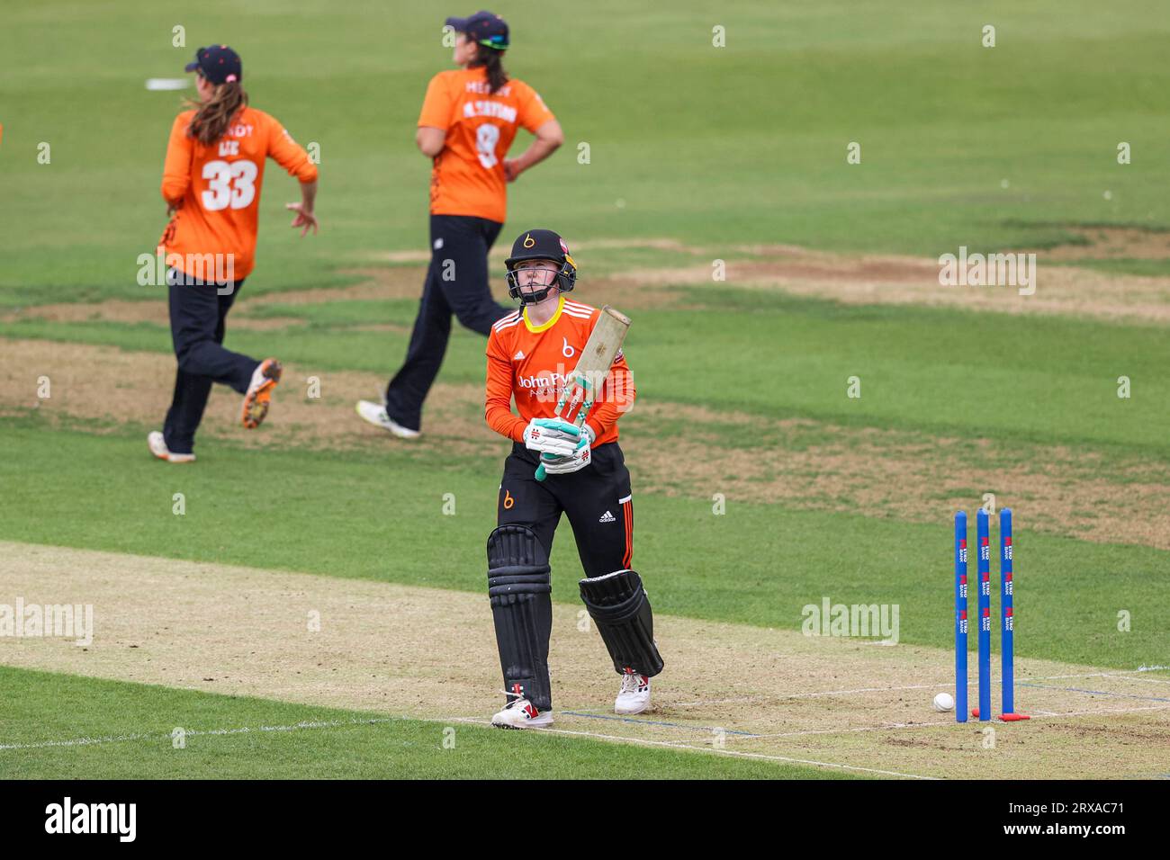 The Blaze's Sarah Bryce after getting out during the Rachael Heyhoe ...