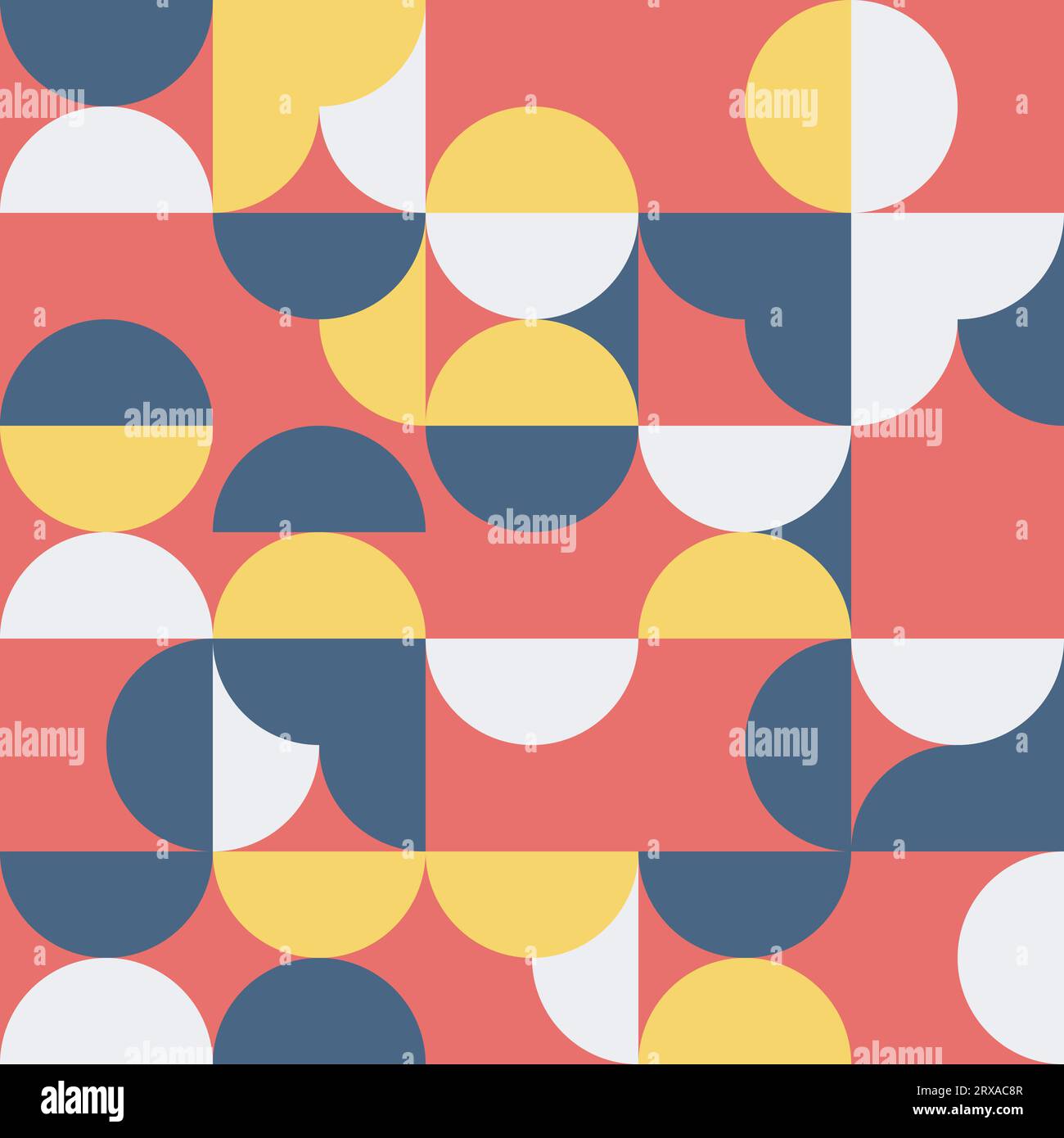 Abstract flat colorful decorative seamless pattern with semicircle ...