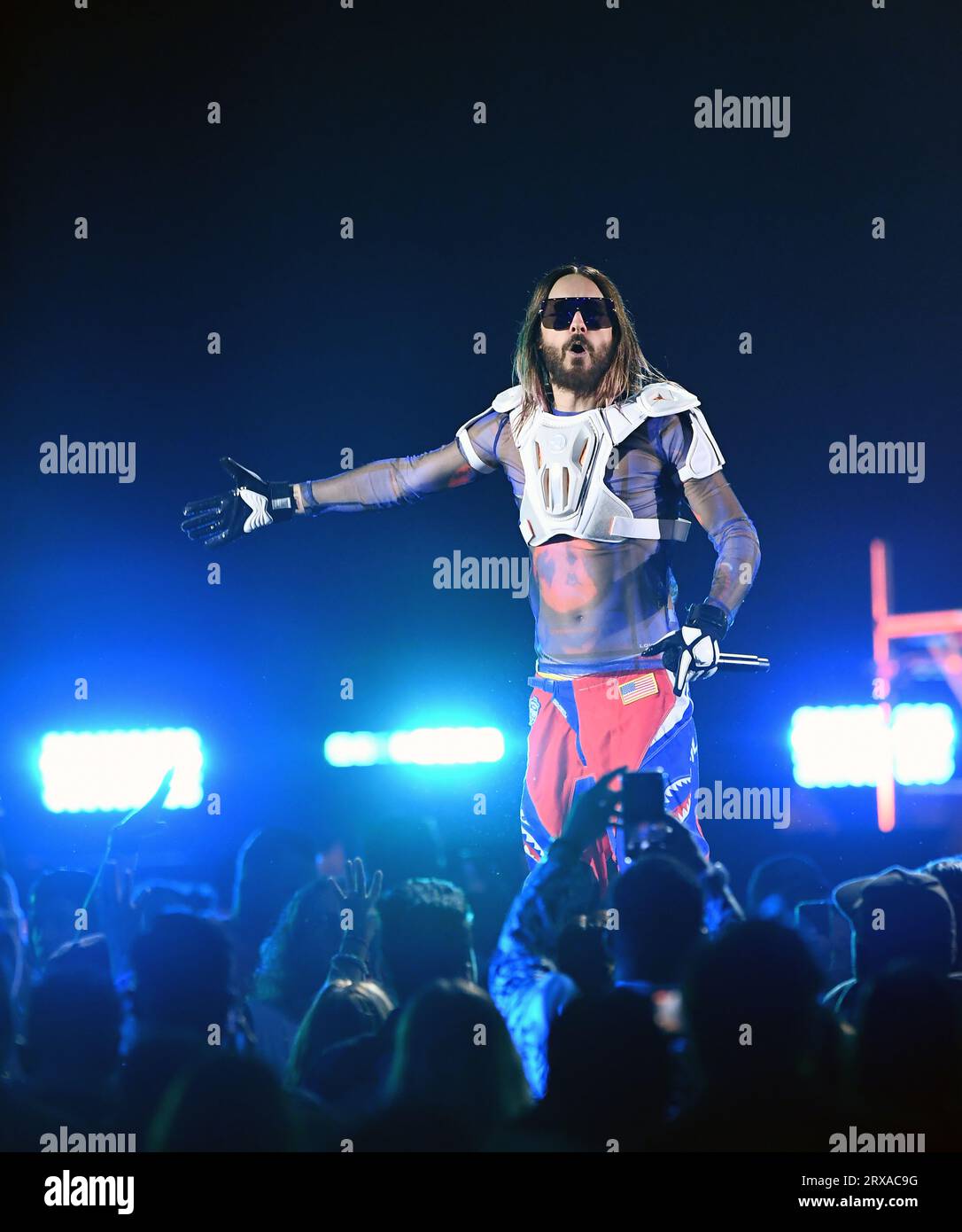 Jared Leto of Thirty Seconds to Mars performs during the iHeartRadio ...