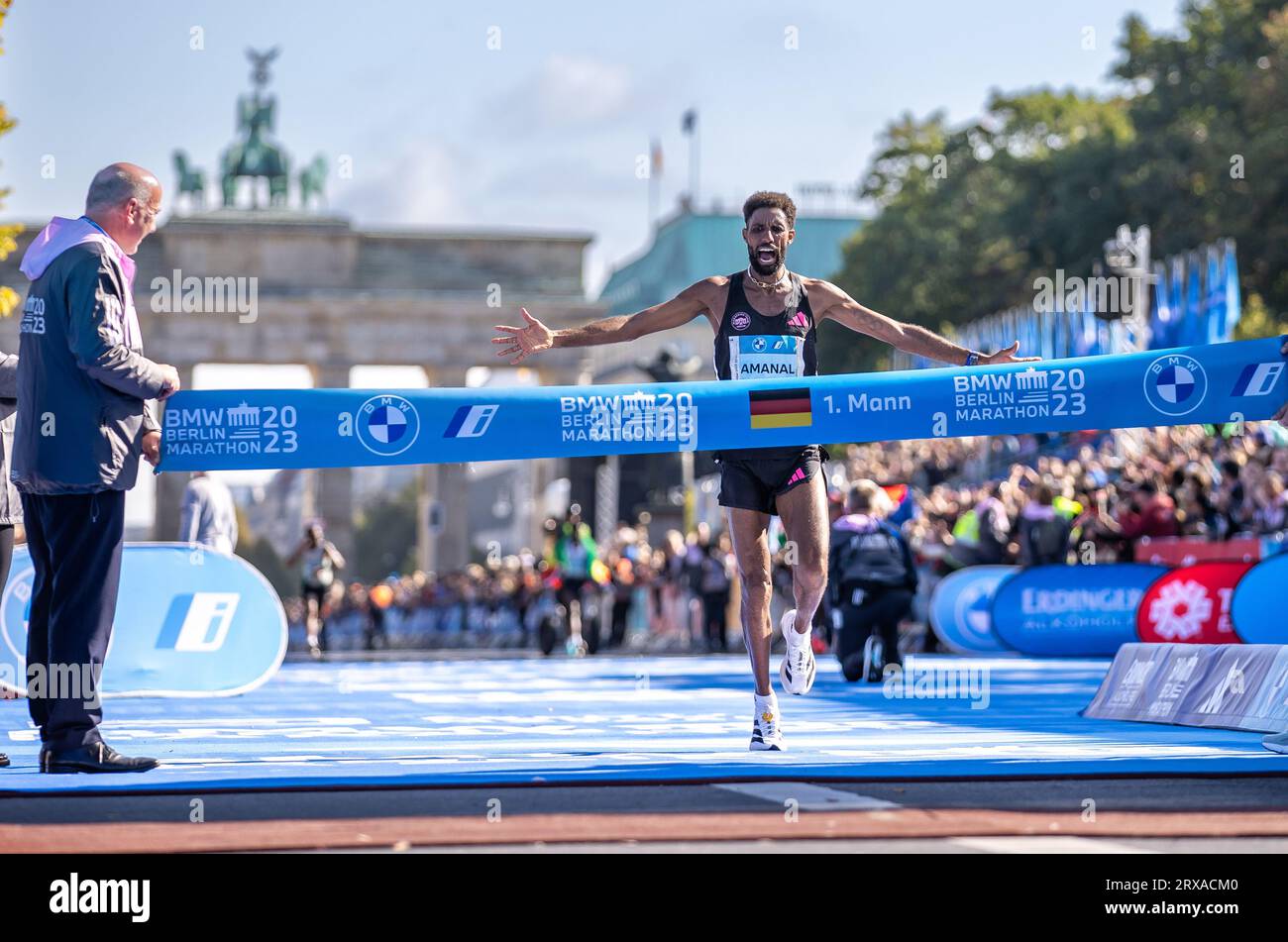 Berlin, Germany. 24th Sep, 2023. Athletics: Berlin Marathon. Amanal ...