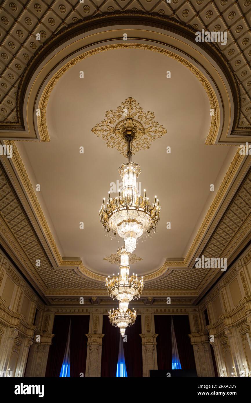 Bucharest palace of parliament interior hi-res stock photography and ...