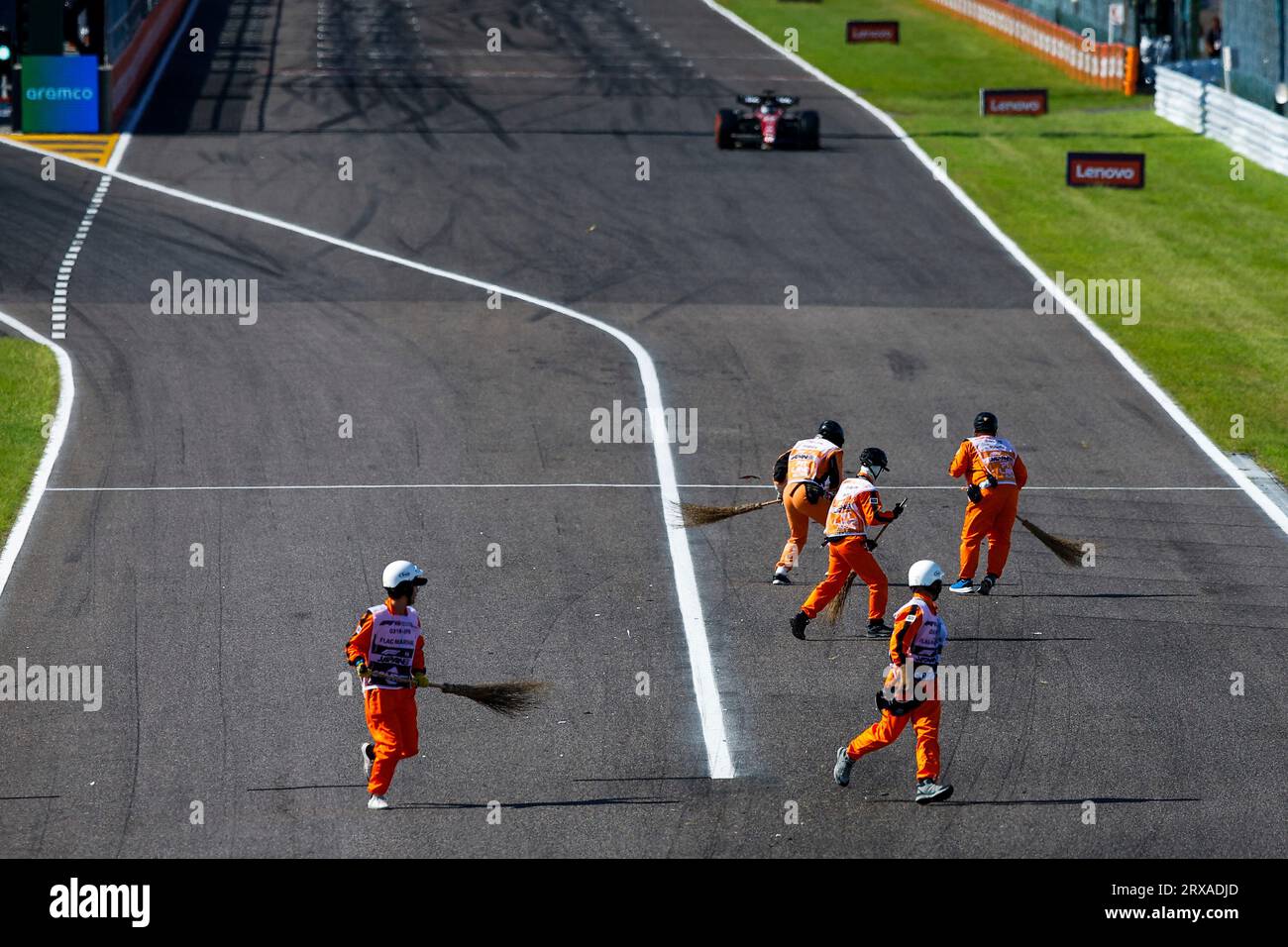 Suzuka, Japan. 24th Sep, 2023. Track marshals remove debris, F1 Grand ...